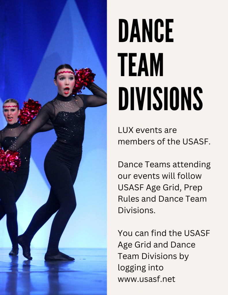 Dance Team Divisions | Lux Events